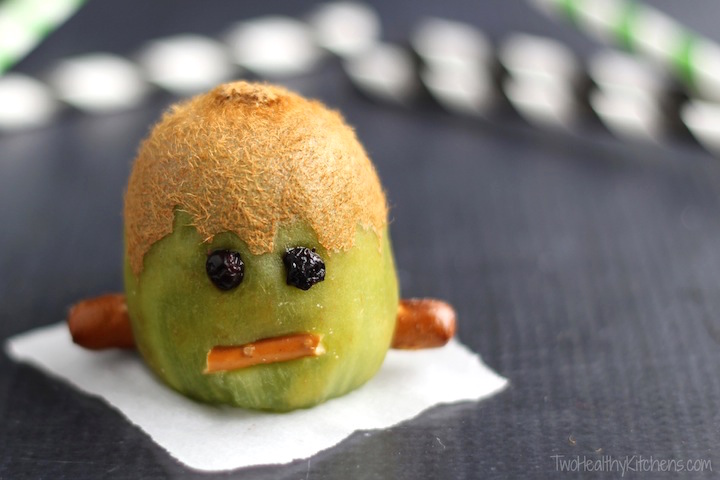 Frankenstein Kiwis – (Another!) Healthy Halloween Treat!