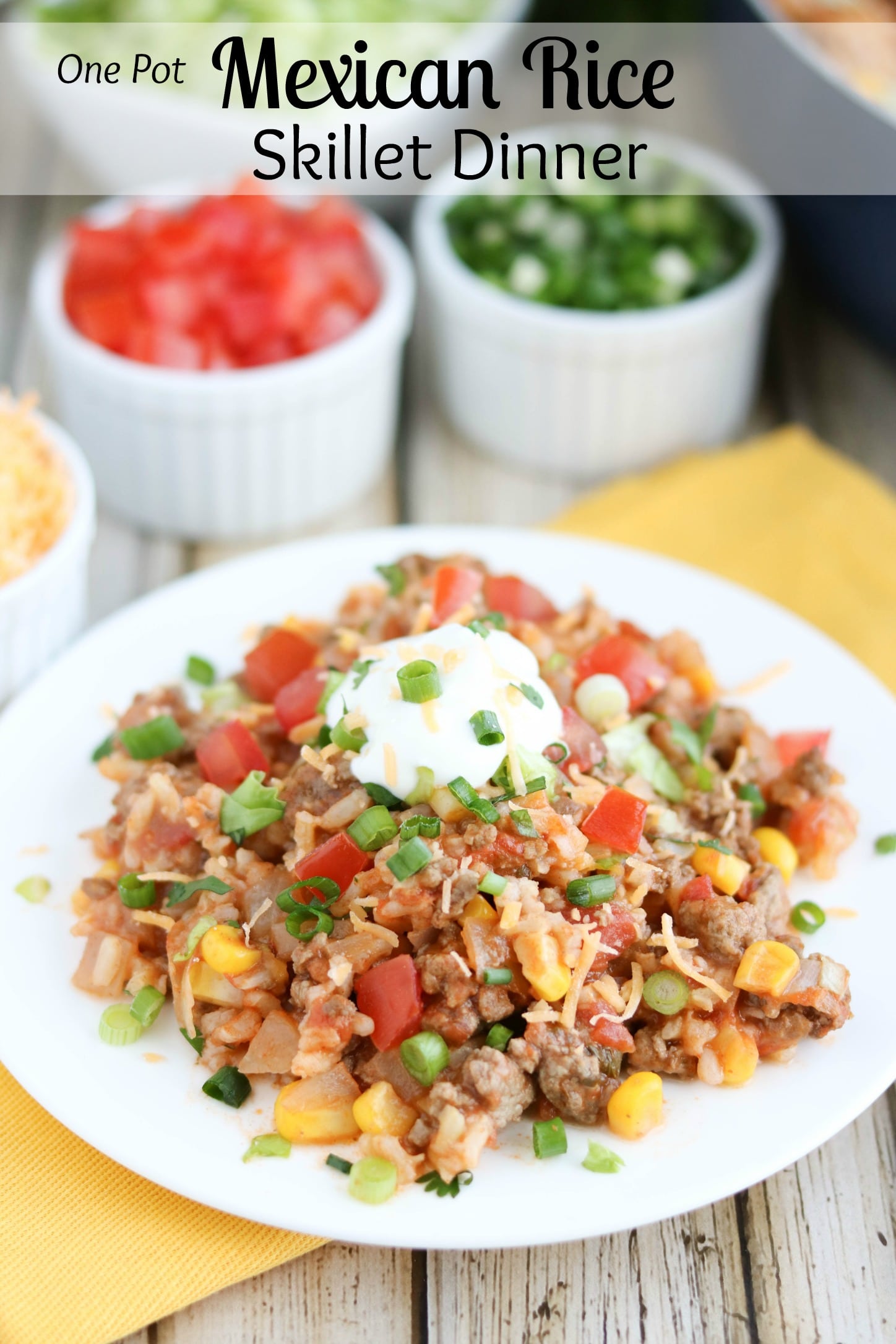 One-Pot Mexican Rice Skillet Dinner - Two Healthy Kitchens